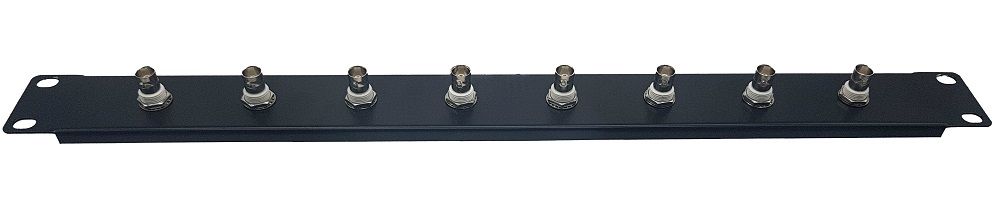 BNC Patch Panel 8 Port Black 1U 50ohm Insulated Connectors